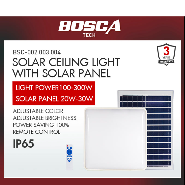 SOLAR CEILING LIGHT BOSCA CEILING LAMP BSC 002 003 004 WITH SOLAR PANEL ...