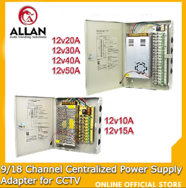 Allan PSU 9/18 Channel 12V 10A/15A/20A/30A/40A/50A DC Centralized Power ...