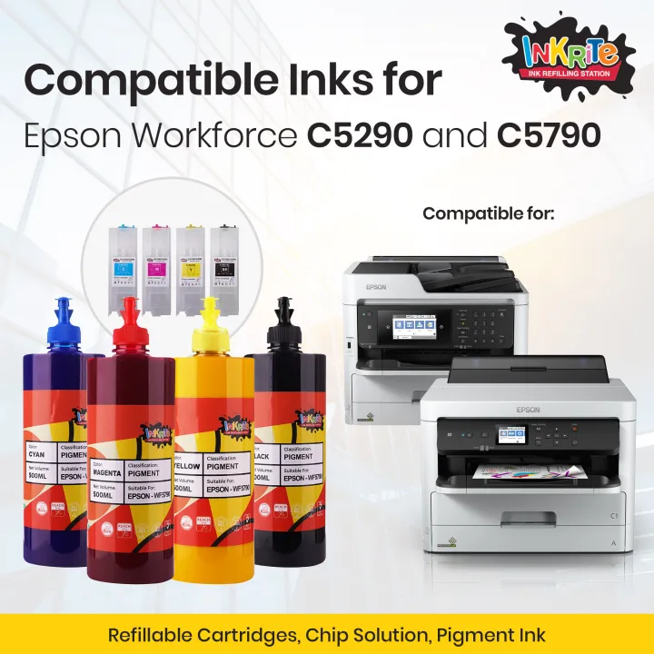 [BUNDLE] Inkrite Chipless Refillable Cartridges with Dye Ink and ...