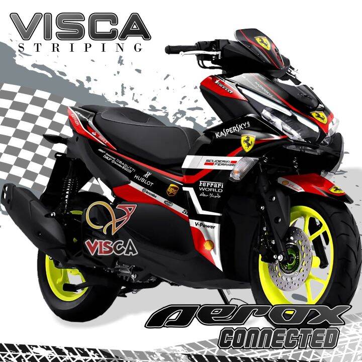 Stiker Striping Aerox 155 Connected 2021 2022 Fullbody Variasi Ferrari ...
