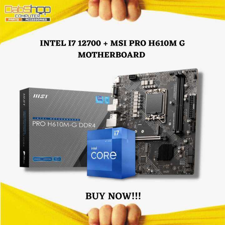INTEL I7 12700 (TRAY TYPE) W/ INTEL STOCK FAN BUNDLE WITH MSI PRO H610M ...