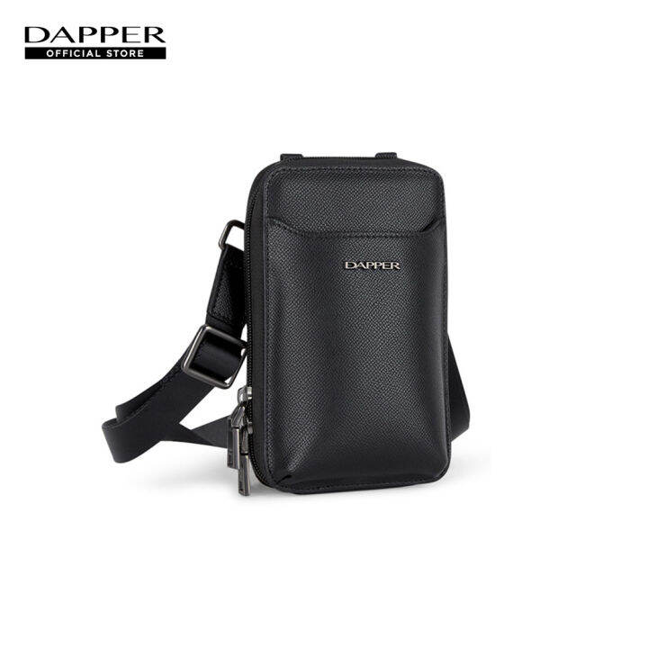 DAPPER กระเป๋าใส่โทรศัพท์ Saffiano Phone Bag สีดำ | Lazada.co.th