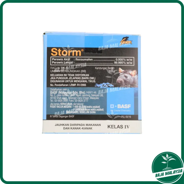 BASF Storm 250G Flocoumafen 0.005% Blue Mouse Killer Poison Bait Racun ...