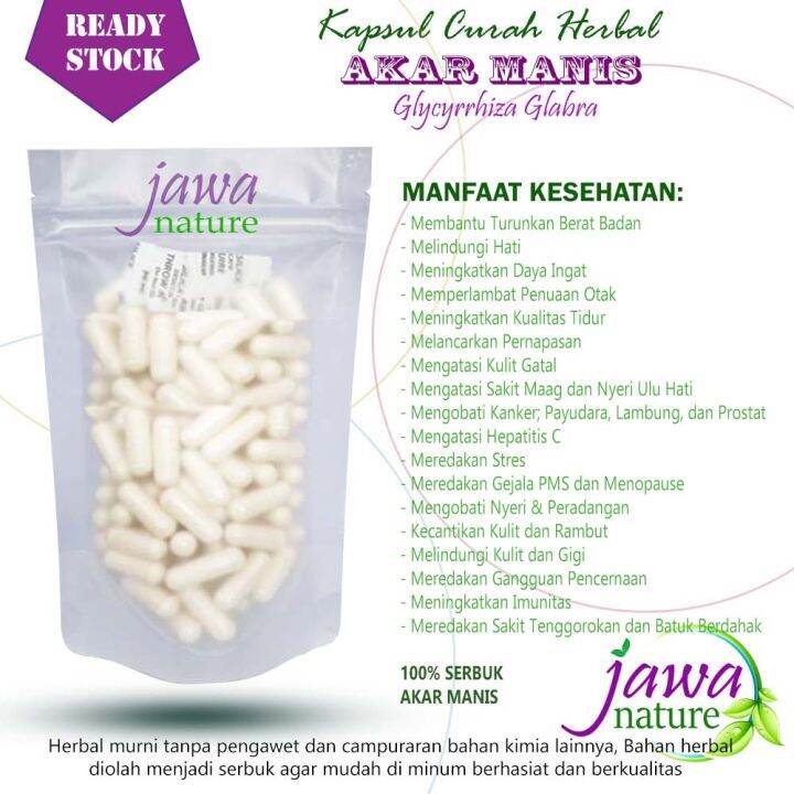 Akar manis kayu legi kapsul herbal akar manis kayu legi | Lazada Indonesia
