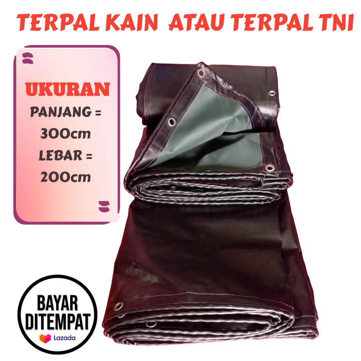 TERPAL KAIN CANVAS ATAU TERPAL TNI UKURAN 2 X 3meter tebal dan kuat ...