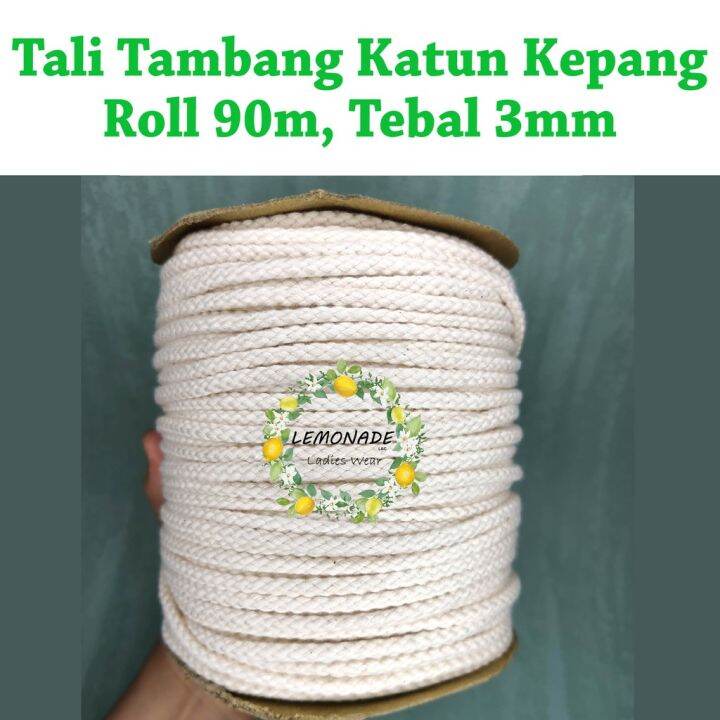 Tali tambang katun kepang 3mm 90m | Lazada Indonesia