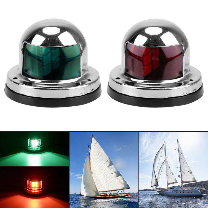 Stainless Steel LED Navigation Lights Waterproof Red Green Sailing Lamp ...