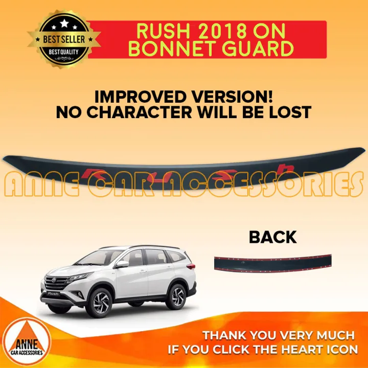 Bonnet Guard for Toyota Rush G E 2018 2019 2020 2021 Black Hood Hood ...