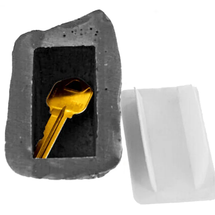 Outdoor Spare Key House Safe Hidden Hide Storage Security Rock Stone ...