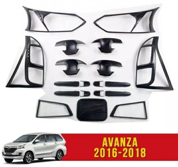 Toyota Avanza 2016-2018 Garnish Combo Set Cover Matte Black | Lazada PH