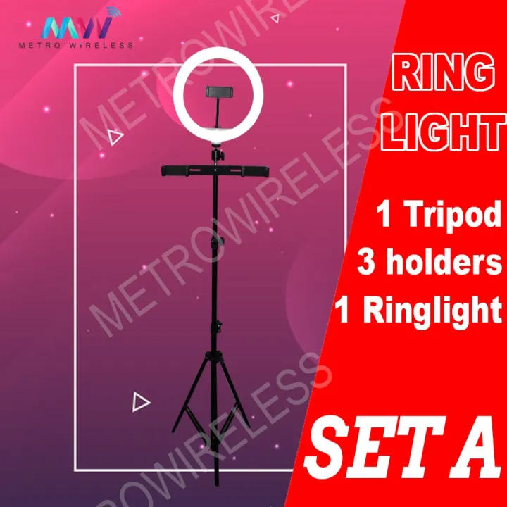 RING LIGHT SET 26M light with 2.1M Tripod Stand 1/2/3 CP Holder for ...