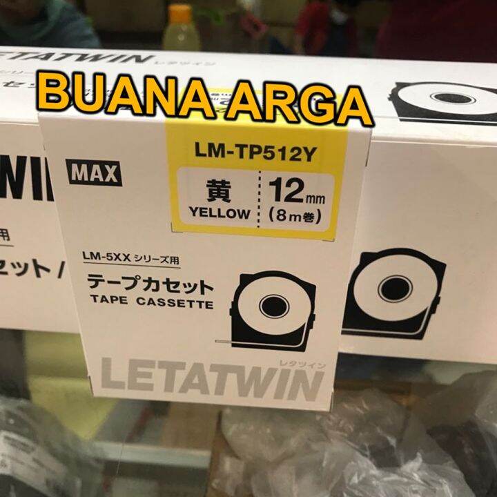 Tape Label Letatwin Max LM-TP512 Kuning / Putih untuk LM-550A LM 512 ...