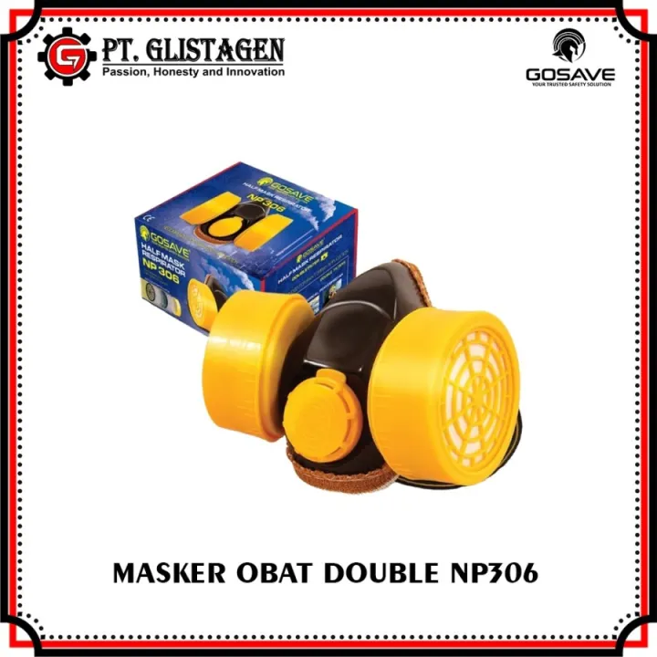Masker Obat Double Gosave NP 306 - Tabung Ganda / Chemical Respirator ...