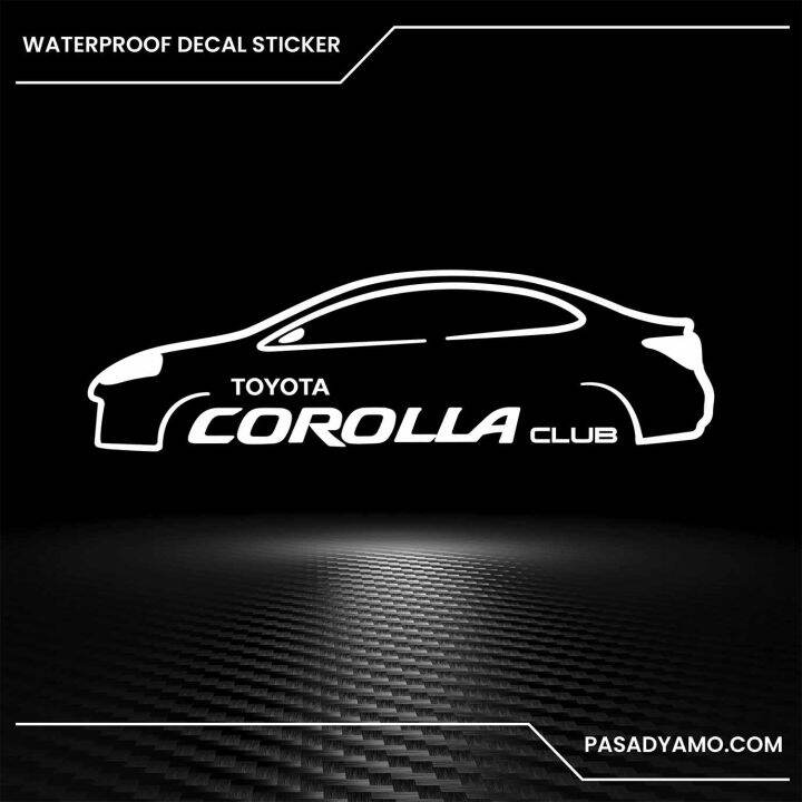 Toyota Corolla Club Decal Sticker for Cars, Laptops 8 x 2.25 inches ...