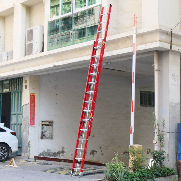 Glass fiber reinforced plastic insulated telescopic ladder straight ...