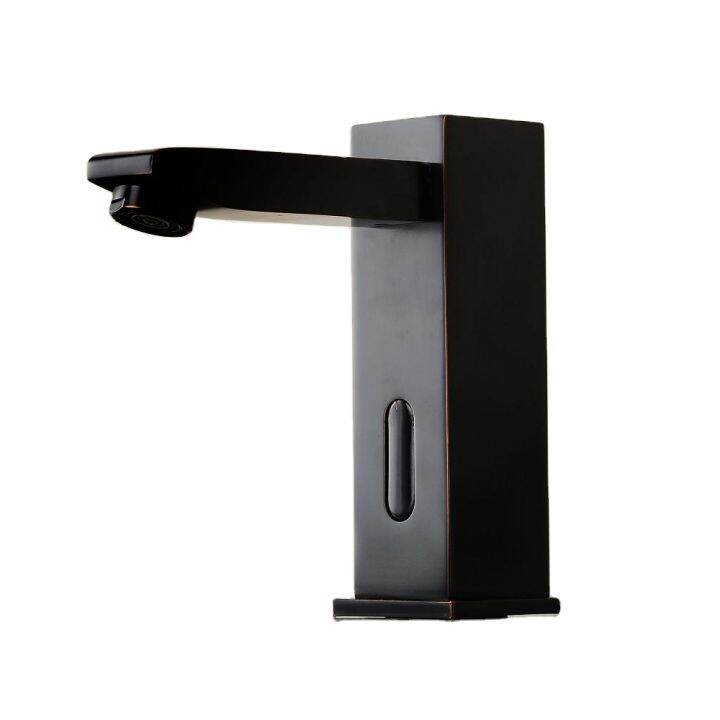 Matte Black Solid Brass Hot & Cold Water Mixer Touch-Free Infrared Tap ...
