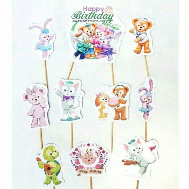 Topper Toper Hiasan Kue Cake Tart Ulang Tahun Happy Birthday Karakter