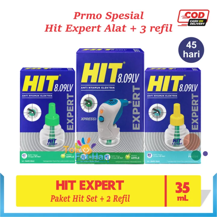 HIT Non Stop Expert SET 8.09LV ALAT Gratis REFILL / Hit Anti Nyamuk ...