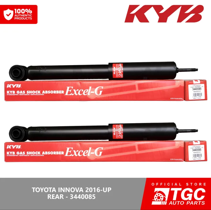 KYB KAYABA Excel G Rear Shock Absorber Toyota Fortuner Gas & Diesel 2016 - Up 3440082 2pcs ...