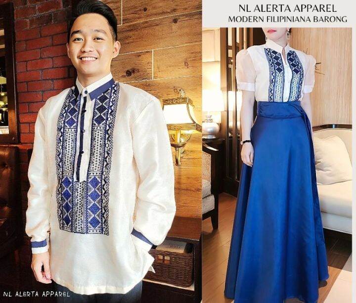 MODERN BARONG FOR MEN AND WOMEN PURE EMBROIDERED COUPLE BARONG | Lazada PH