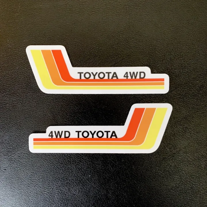 x2 Vintage Racing Stripes Toyota Sticker Decal 4X4 4WD 4inch x1.41inch ...