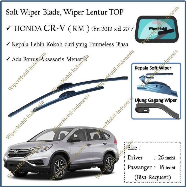 Soft Wiper Blade Honda CRV CR V CR-V RM 2012 2013 2014 2015 2016 2017 | Lazada Indonesia