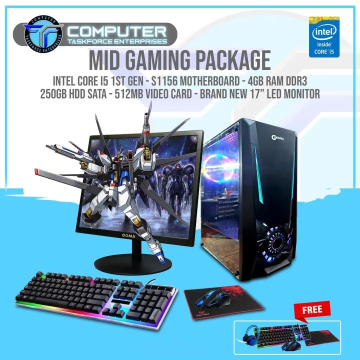 MID GAMING COMPUTER PACKAGE | INTEL CORE i5 1ST GEN | 1156 MOBO 4GB RAM DDR3 250GB HDD 512MB ...