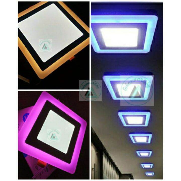 Lampu Panel DownLight LED 12+4 Watt Bentuk Kotak 2 Warna Tipe Inbouw ...
