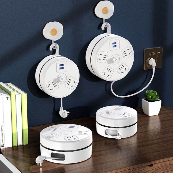 Power Strip 3ac Outlets 2usb Slot Electrical Multiple Socket Extension Cable For Office Home