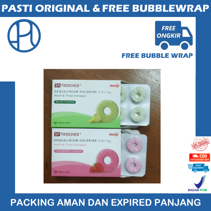 SP TROCHES STRIP RASA MELON ISI 6 MEIJI MELON DEQUALINIUM CHLORIDE ...