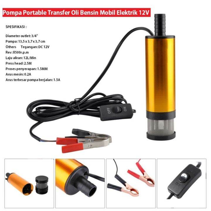 Pompa Portable Transfer Oli Bensin Mobil Elektrik 12V | Lazada Indonesia