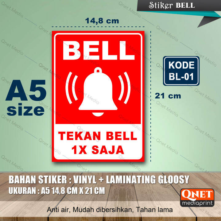 STIKER BELL RUMAH + LAMINATING GLOSSY | Lazada Indonesia