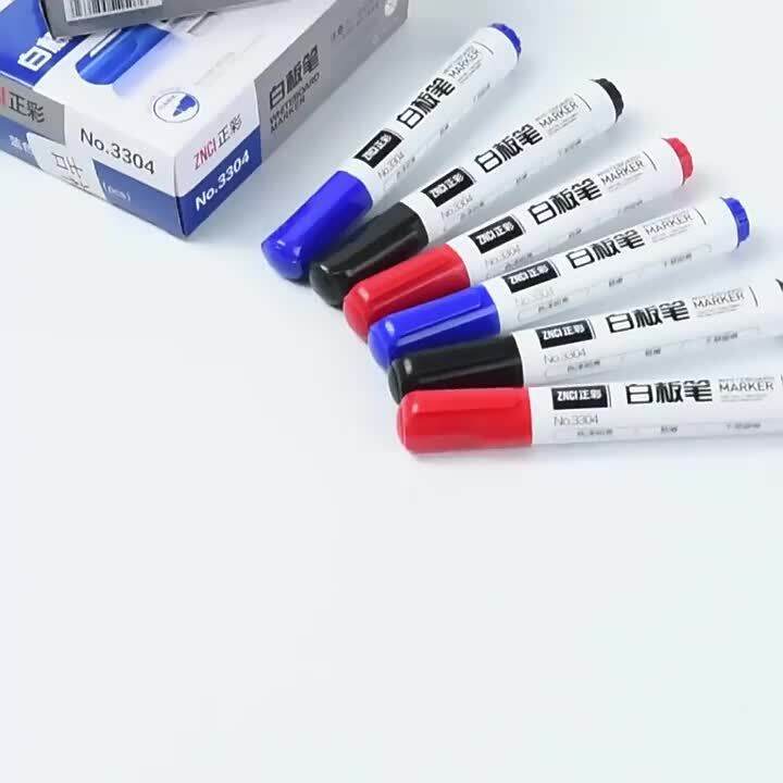 3304 Whiteboard Marker Water-Based Erasable Pen 2mm Red Blue Drawing ...