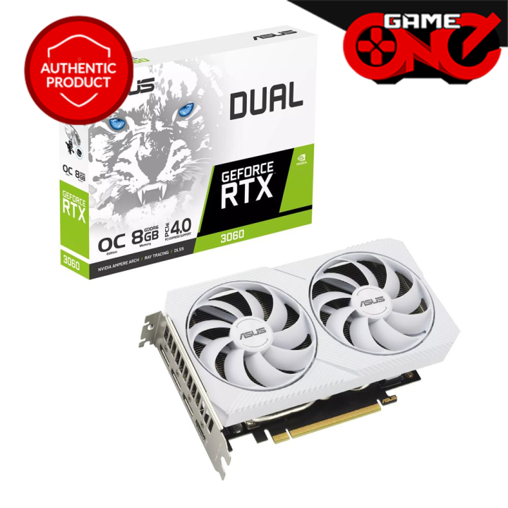 ASUS Dual GeForce RTX 3060 White OC Edition 8GB GDDR6 Graphics Card ...