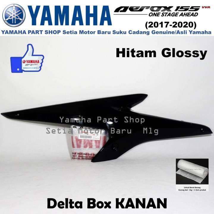 Delta Box Cover Side Lantai Samping Aerox 155 Hitam Glossy Kanan Asli ...