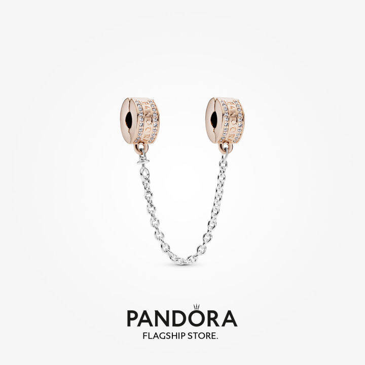 2021 Original Pandoras Rose Logo Safety Chain Clip Charm | Lazada.co.th