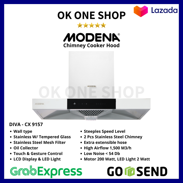 MODENA Cooker Hood CX 9157 - DIVA | Chimney Cooker Hood | Lazada Indonesia