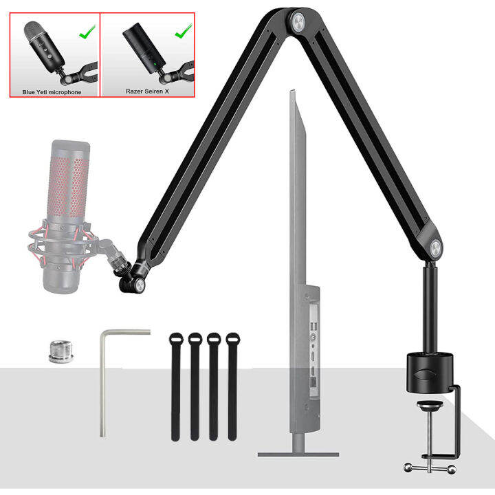 HyperX SoloCast Microphone Stand Desk Adjustable Compact Mic Suspension ...