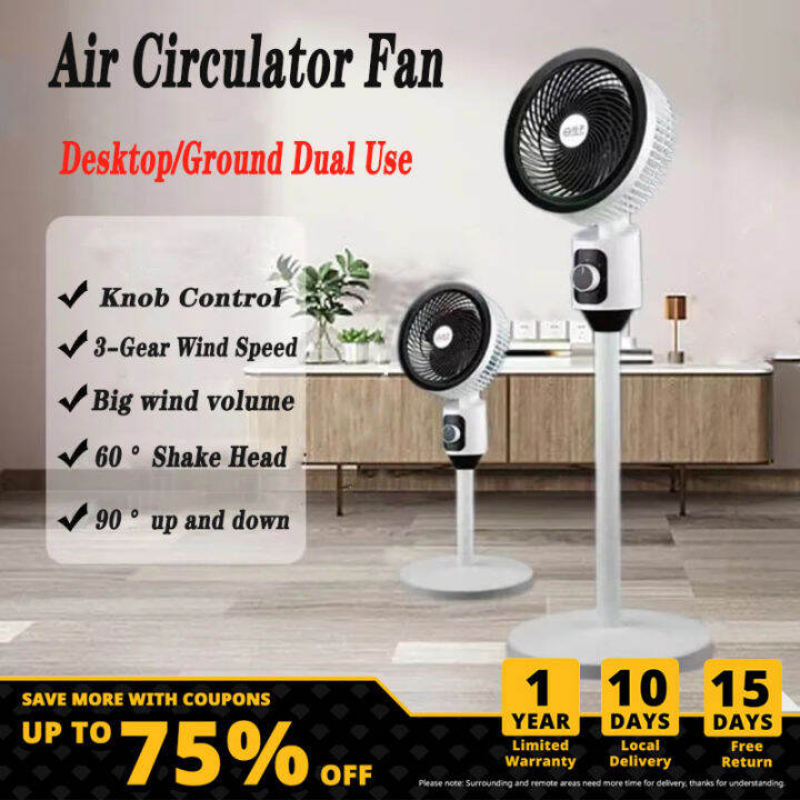 Electric Stand fan Oscillating Fan Air Circulator Fan with 3 Speeds ...
