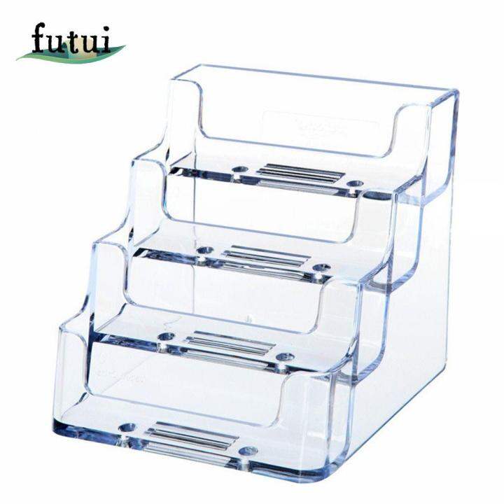 FUTUI Office Suppiles Table Organizer Desk Shelf Box Transparent Four ...