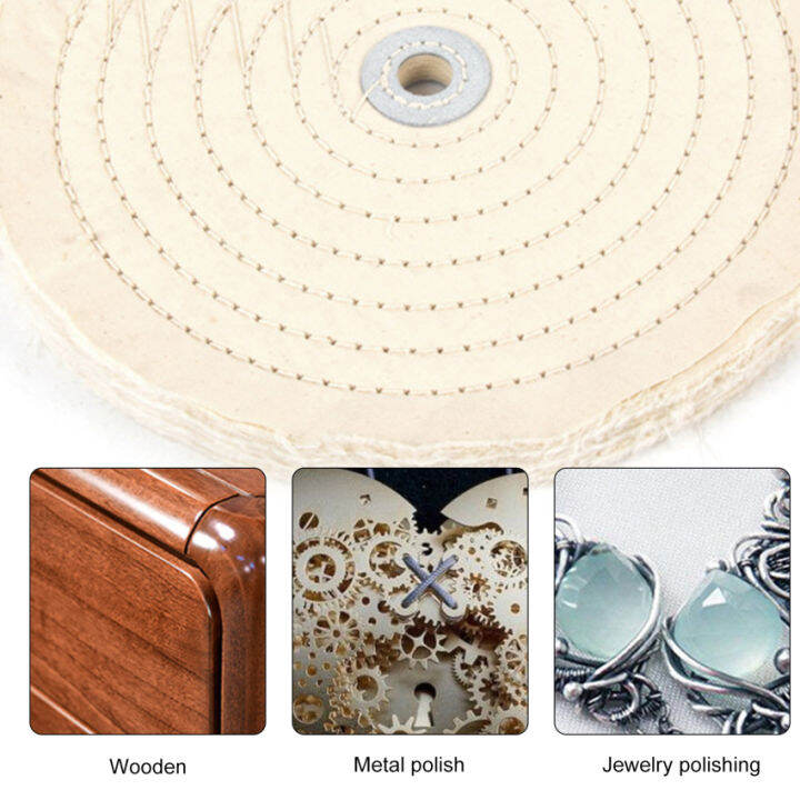 White Cotton Lint Cloth Buffing Wheel Gold Silver Jewelry Mirror ...
