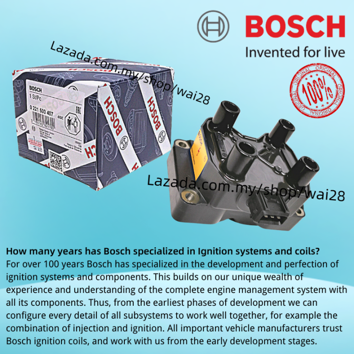 BOSCH Ignition Plug Coil Wira VDO 1.3 1.5 Gen2 Satria-Neo Persona Exora ...