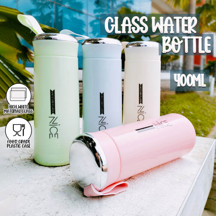 Kaki Jimat Nice Glass Water Bottle Vacuum Flask Mug Door Gift Drink Food Grade 400ml Botol Air ...