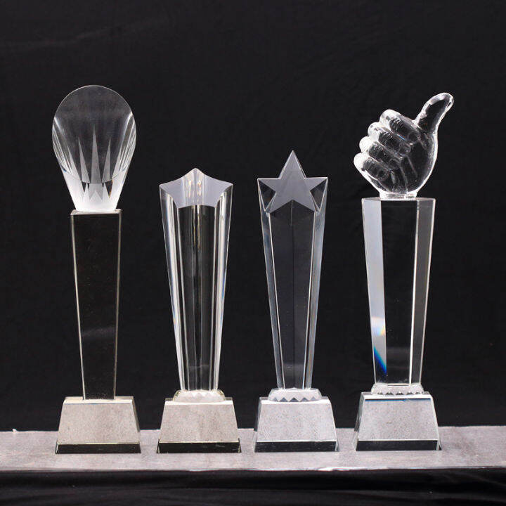 Thumb crystal trophy custom lettering metal resin trophy medal ...