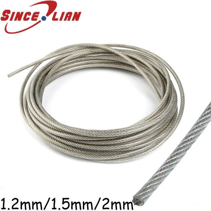 Overall Diameter 1.2mm 1.5mm 2mm Wire PVC Plastic Coated Stainless ...