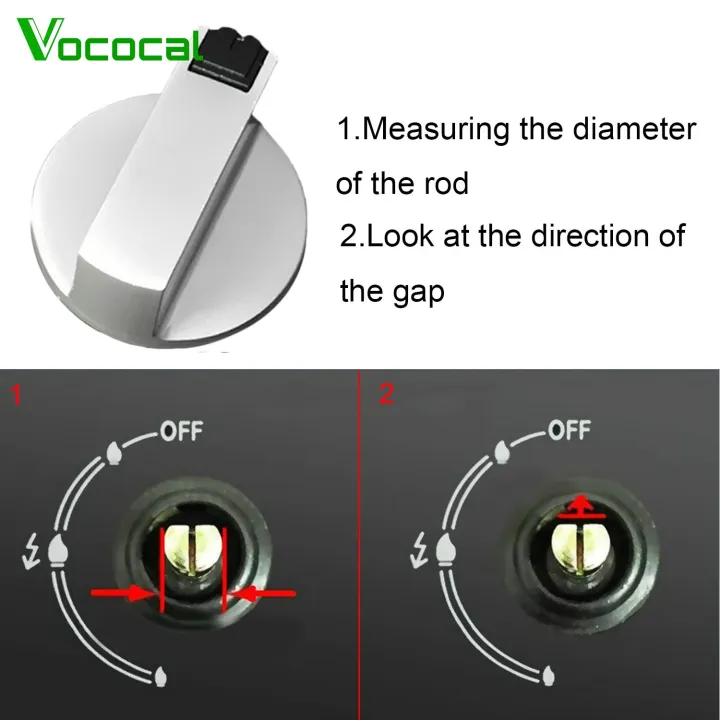 Vococal 6pcs Metal 6mm Universal Silver Gas Stove Control Knobs Adaptors Oven Rotary Switch ...