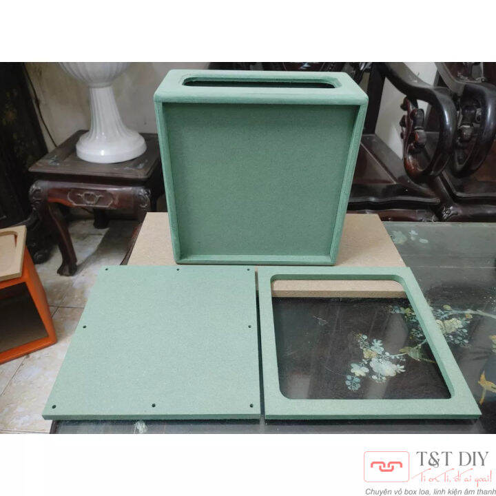 Vỏ box loa dáng vuông kích thước 23x23x11,5cm thích hợp làm loa di động ...