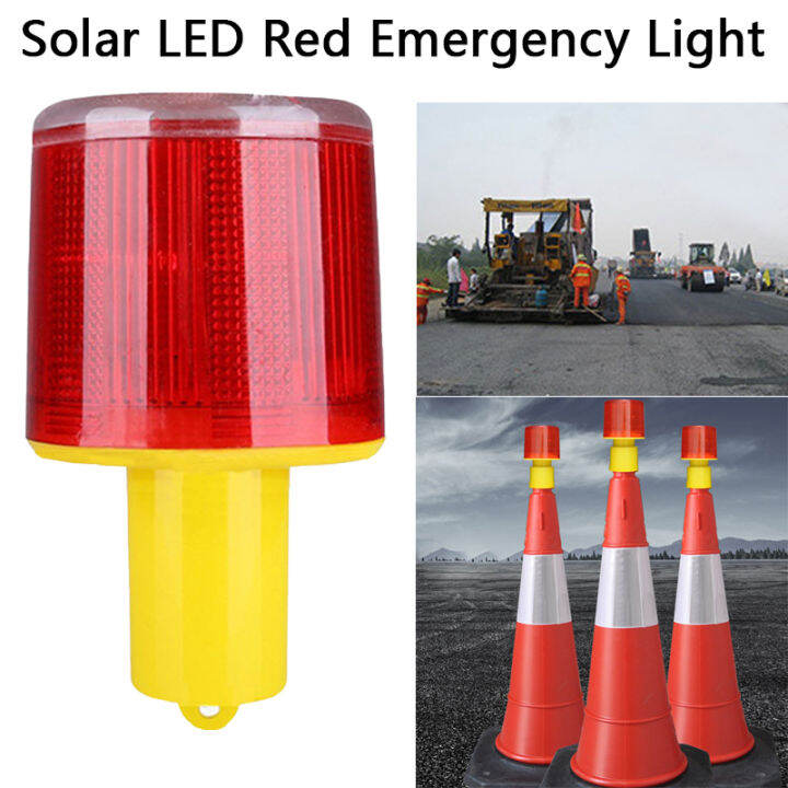 Solar LED Red Emergency Light Flash Indicator Lamp Traffic Tower Beacon ...