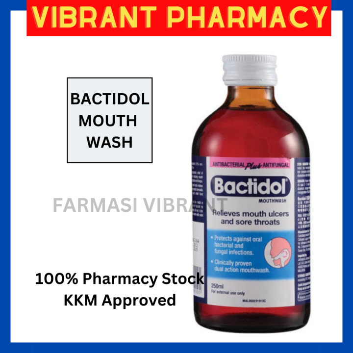 Bactidol Mouthwash 250ml (KUMUR MULUT SAKIT TEKAK ULSER MULUT) | Lazada