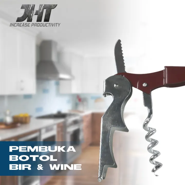 JHT Pembuka Tutup Botol Wine Bir Minuman Anggur Stainless Steel Wine ...